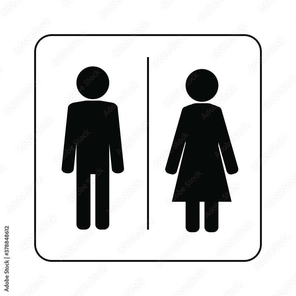 Wc Icon. The toilet and the toilet icon. Male and female characters ...
