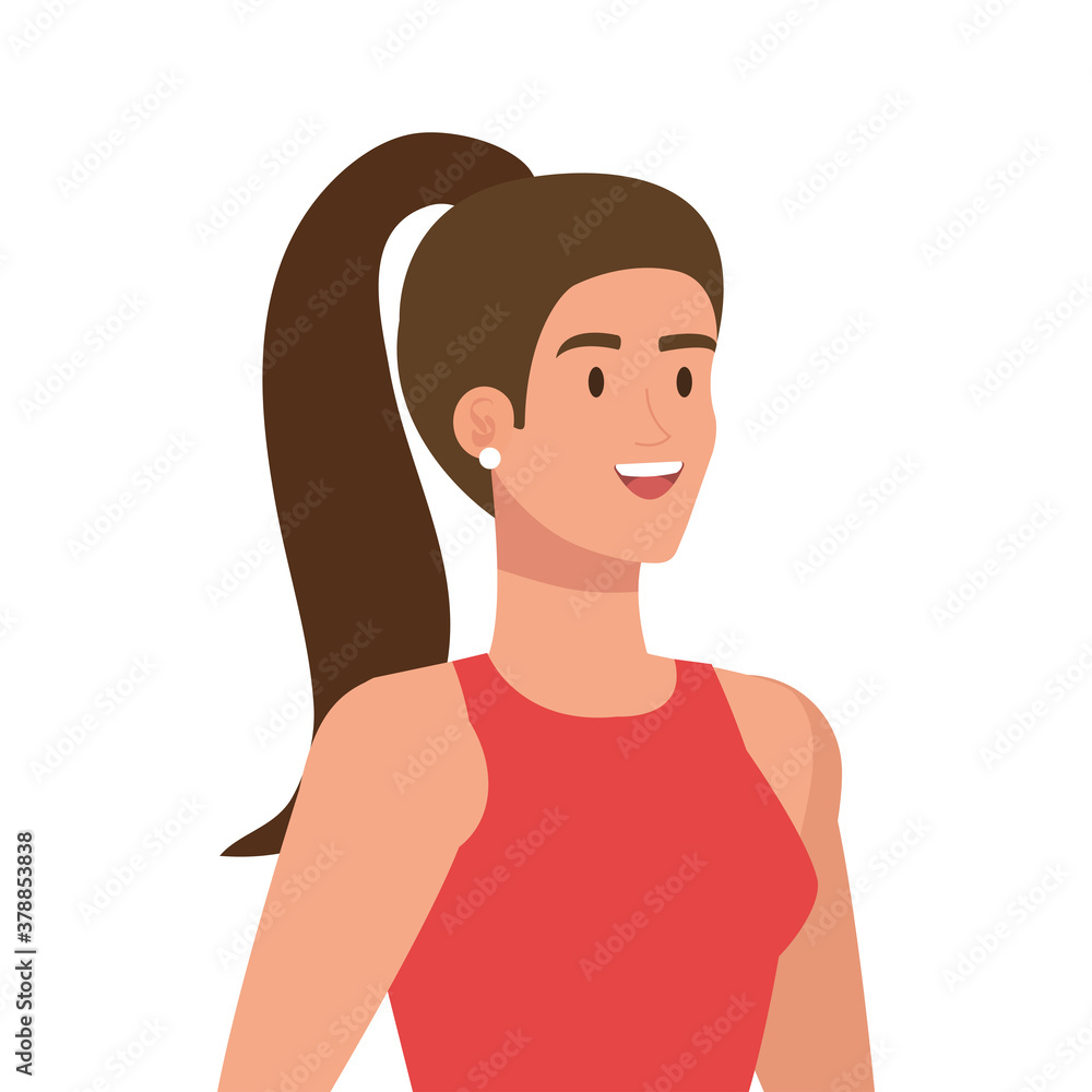 woman cartoon with brown hair design, Girl female person people human ...