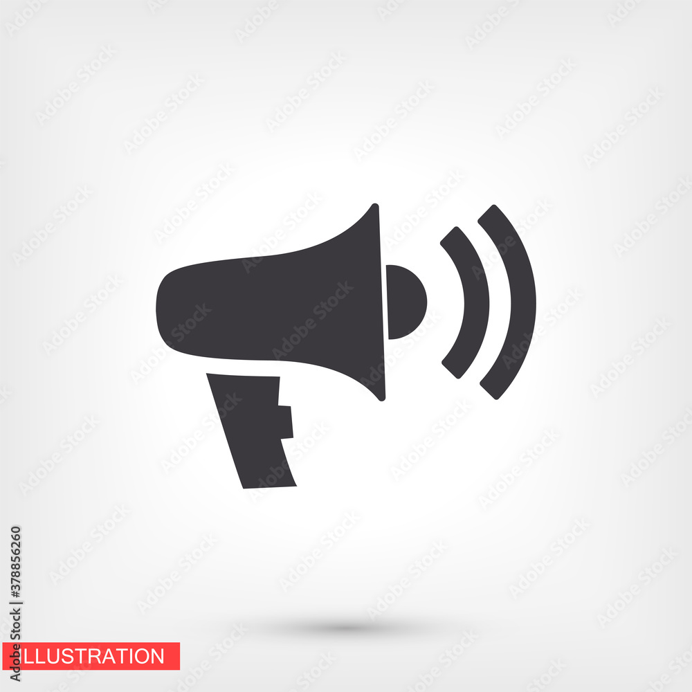 loudspeaker icon. Vector shout. Eps 10 volume. flat design. the work is ...