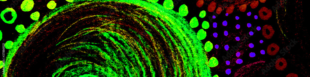 Neon Cancer Gene Therapy. Vivid Microscopic Water Droplet. Rainbow ...