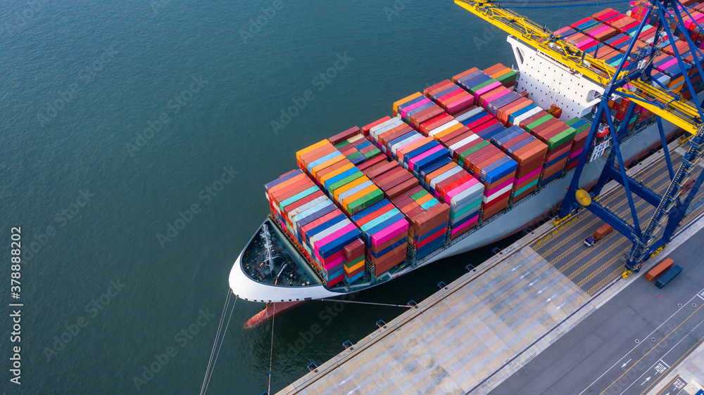 Container ship deep sea port, Global business logistic import export ...