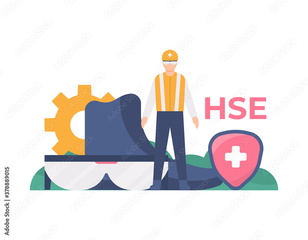 Vecteur Stock HSE concept, work safety, personal protection ...