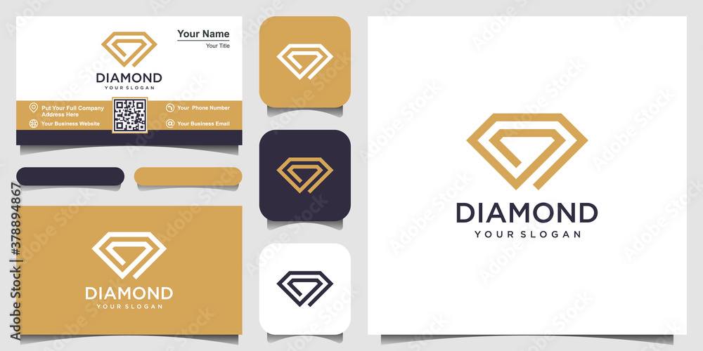 Creative Diamond Concept Logo Design Template and business card design ...