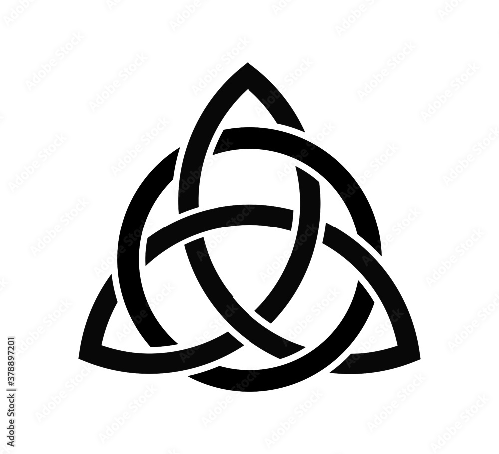Celtic trinity knot interlaced with circle. Infinite loop interlocking ...