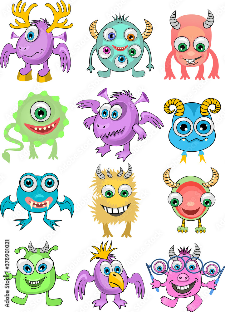 Cartoon monster Stock Vector | Adobe Stock