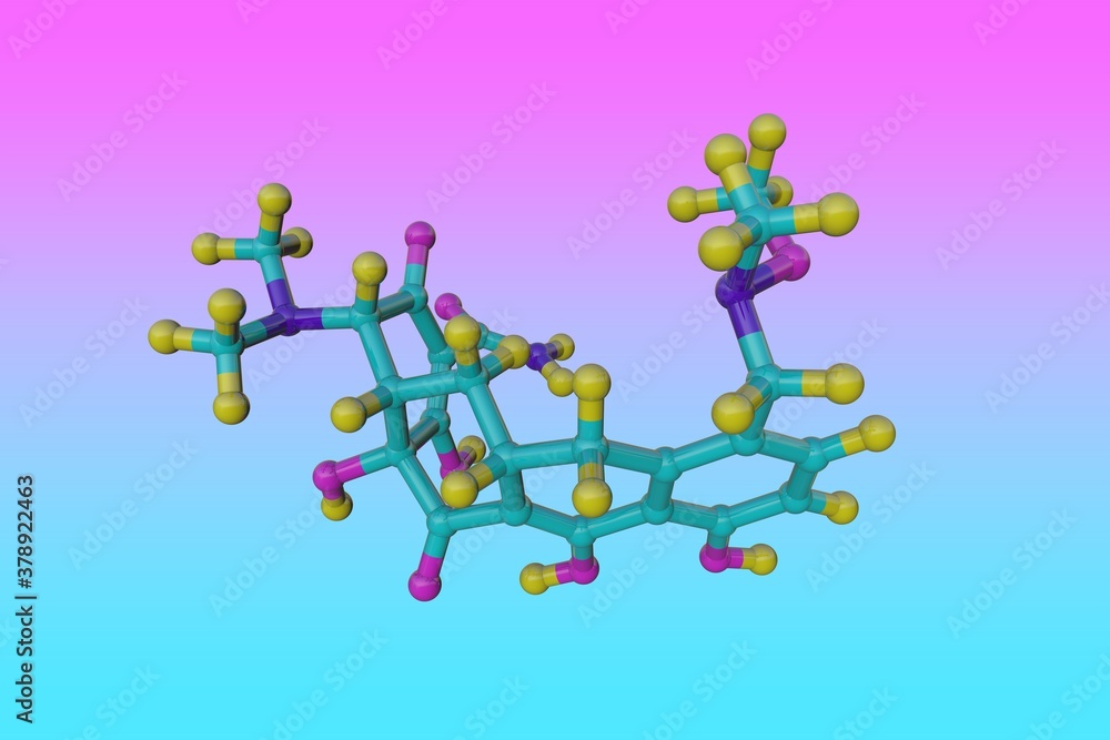 Molecular model of sarecycline, a narrow spectrum tetracycline oral ...
