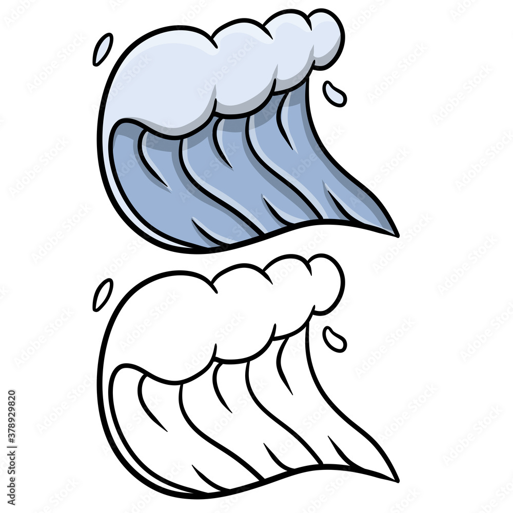 Wave. Sea water. Storm and the nature of the ocean. Blue Logo Splash ...