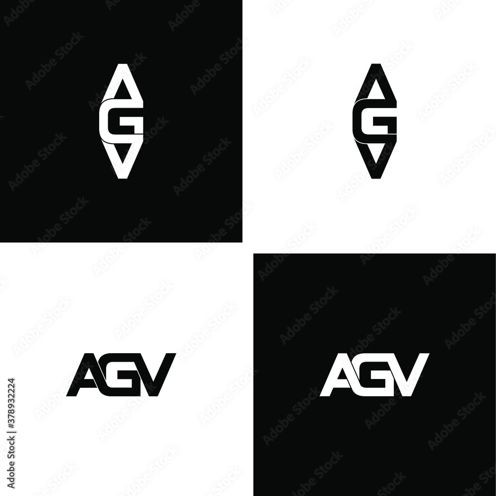 Agv Letter Original Monogram Logo Design Set Stock Vector, 52% OFF
