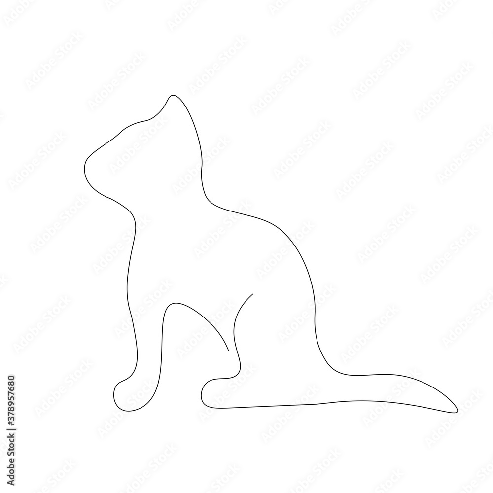 Cat one line drawing. Vector illustration Stock Vector | Adobe Stock
