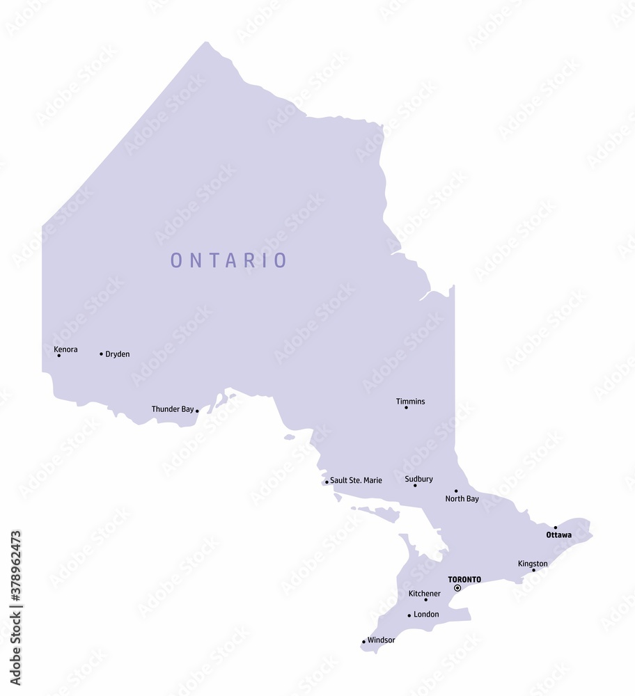 Ontario province map Stock Vector | Adobe Stock