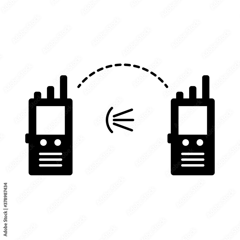 Radios comunicadores. Línea de comunicación. Ilustración vectorial ...