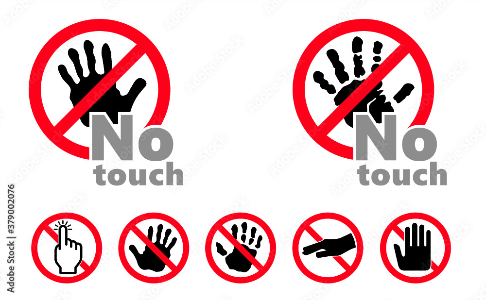Vetor de Danger warning sign Please do not touch Safety first Vector ...