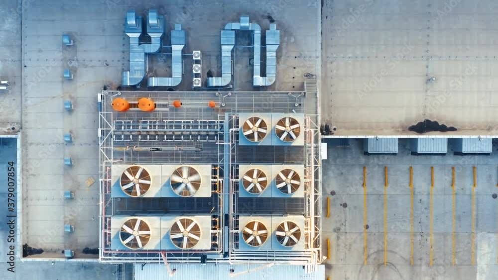 Video „Aerial top down view of the ventilation and air conditioning ...