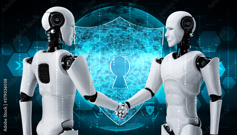AI robot using cyber security to protect information privacy ...