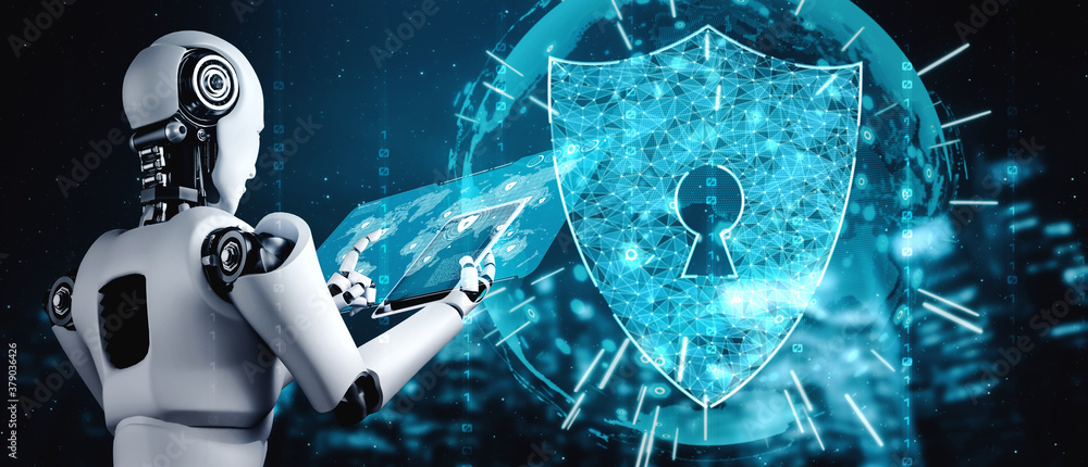 AI robot using cyber security to protect information privacy ...