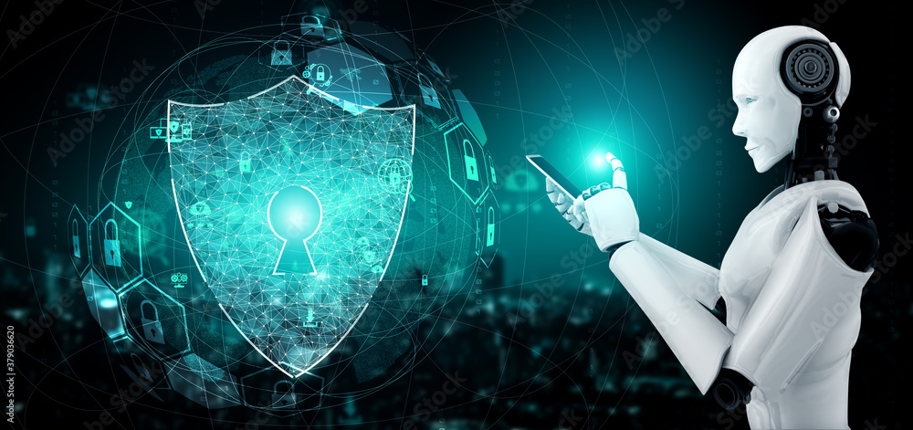 AI robot using cyber security to protect information privacy ...