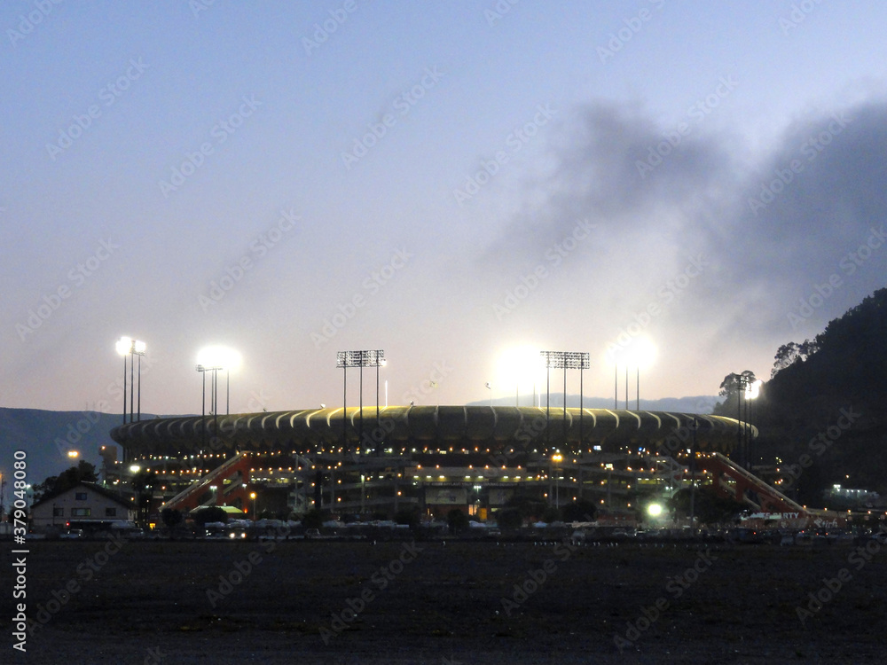 Candlestick Park stadium at dusk of the evening during 49ers game at ...