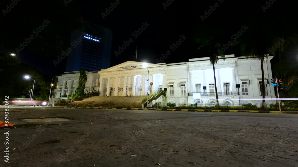 4K Night Timelapse of the Asiatic Library in Mumbai. It is one of the ...
