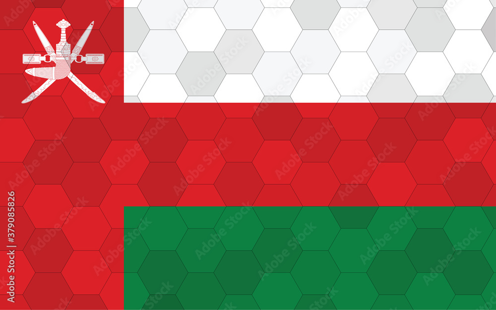 Oman flag illustration. Futuristic Omani flag graphic with abstract ...