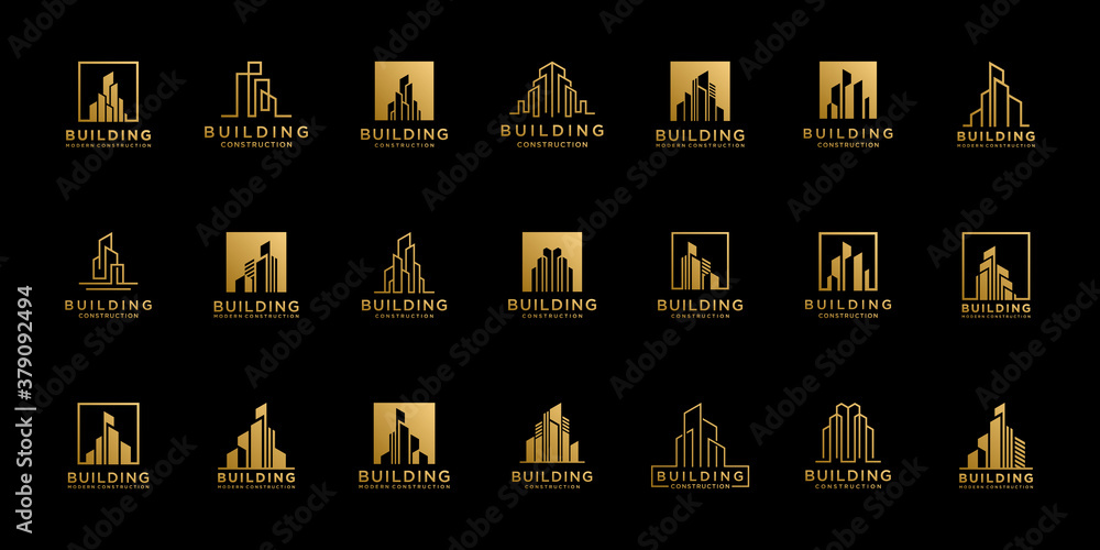 Set of building logo design inspiration Stock Vector | Adobe Stock