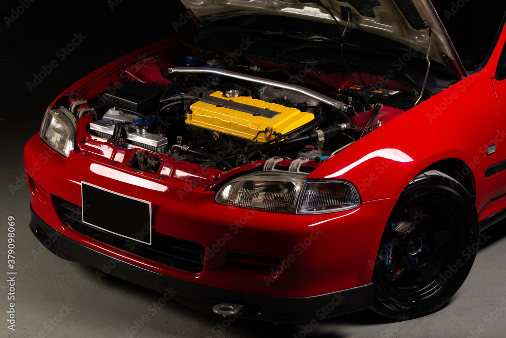 BANGKOK, THAILAND – February 14, 2019: B16 engine modified by Spoon ...