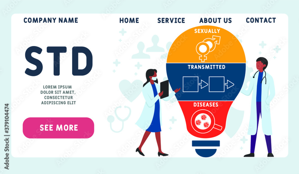 Vector website design template. STD - Sexually Transmitted Diseases ...