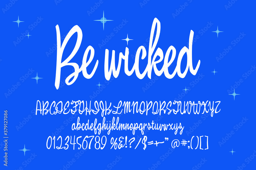 Script alphabet for enchanted titles. Vector typography illustration ...