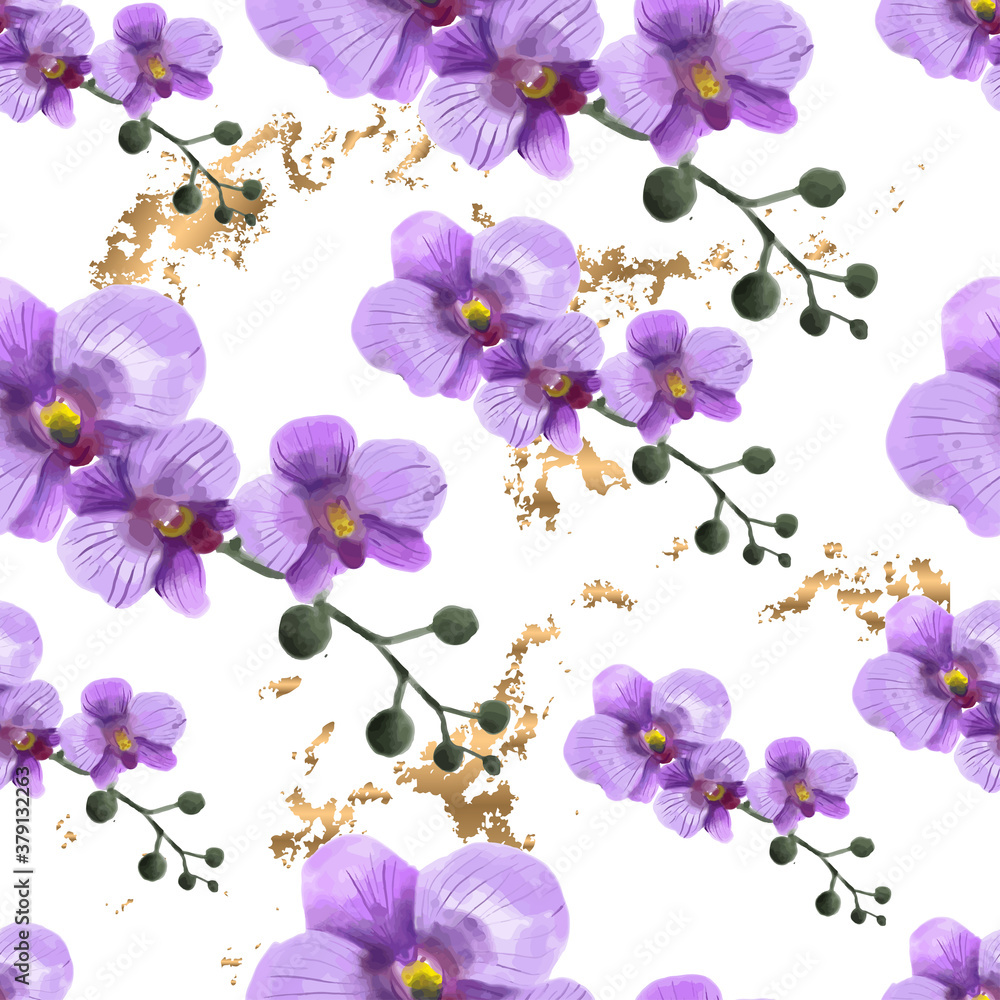 orchid pattern, for book, cover, banner, textile, wrapping Stock Vector ...