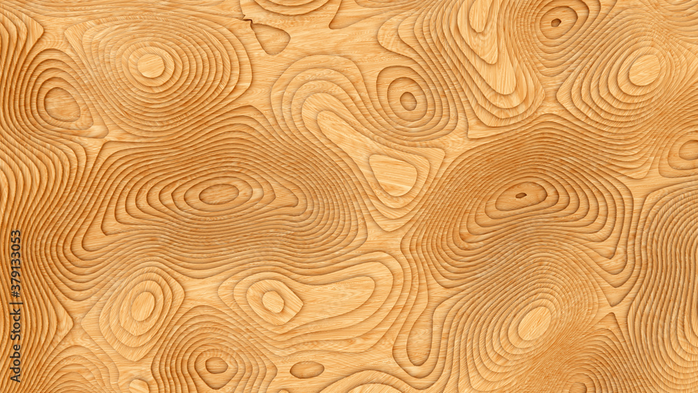 Parametric wood background. Relief abstract wall. 3d rendering ...