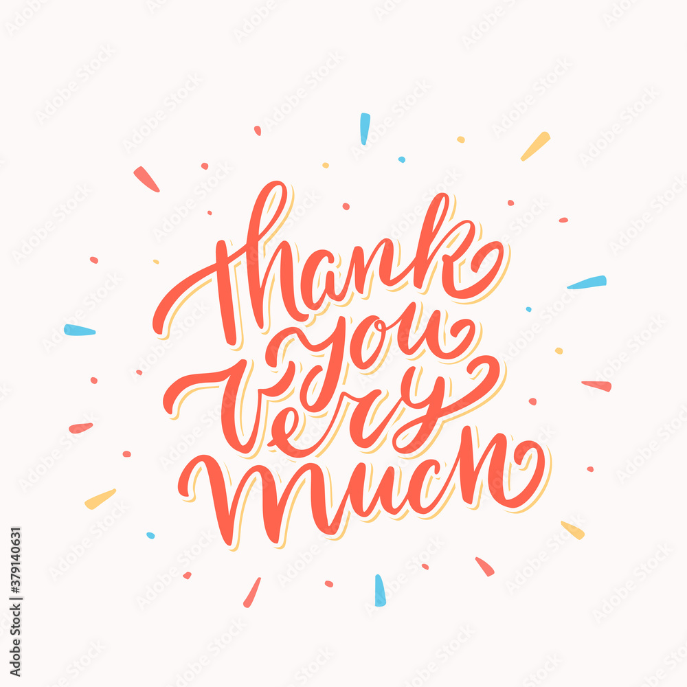 Thank you very much. Vector lettering card. Stock Vector | Adobe Stock