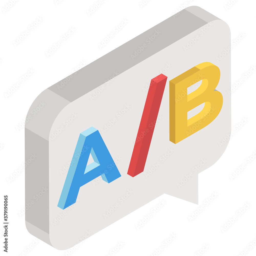 Vector of ab testing, editable isometric icon of comparing method Stock ...