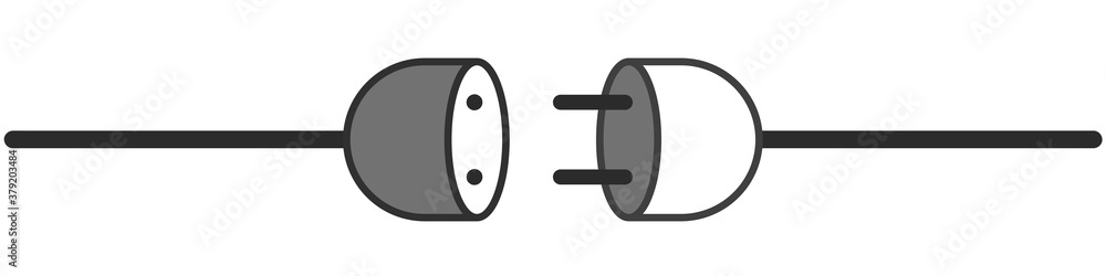 Stecker mit Steckdose Anschluss Vektor Grafik Stock Vector | Adobe Stock
