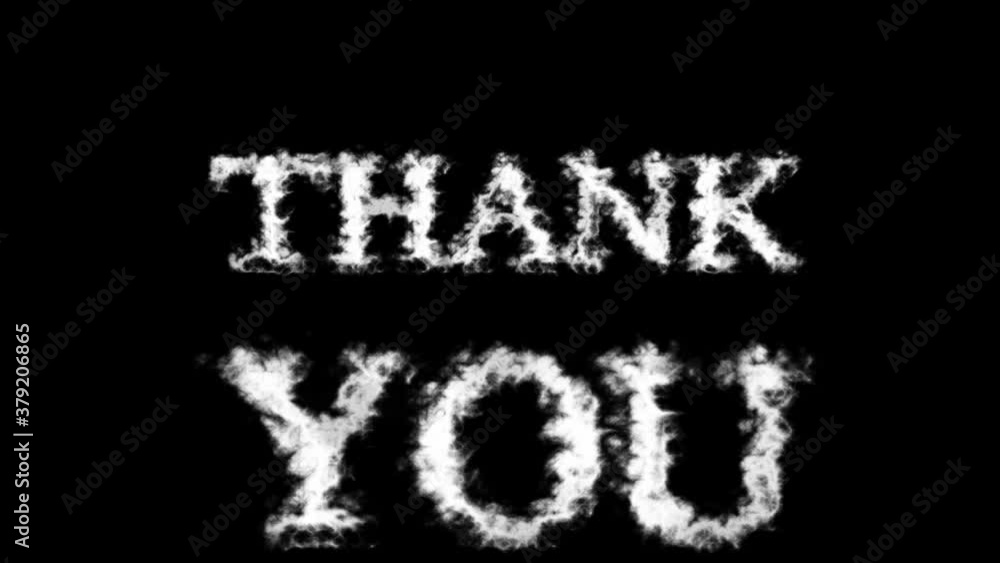 Thank You cloud text effect black isolated background. animated text ...