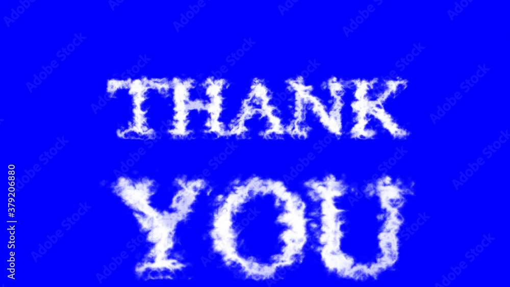 Thank You cloud text effect blue isolated background. animated text ...