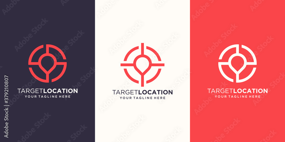 target location Logo designs Template. symbol pin maps combined with ...