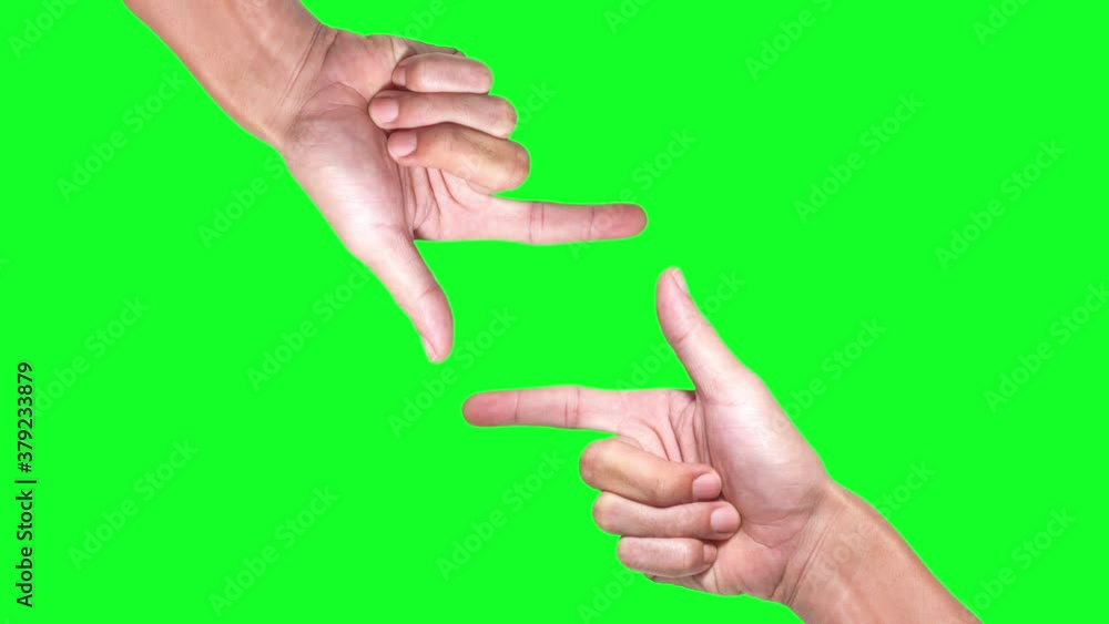 Collection of index and thumb fingers gesture, way pointing, pushing ...