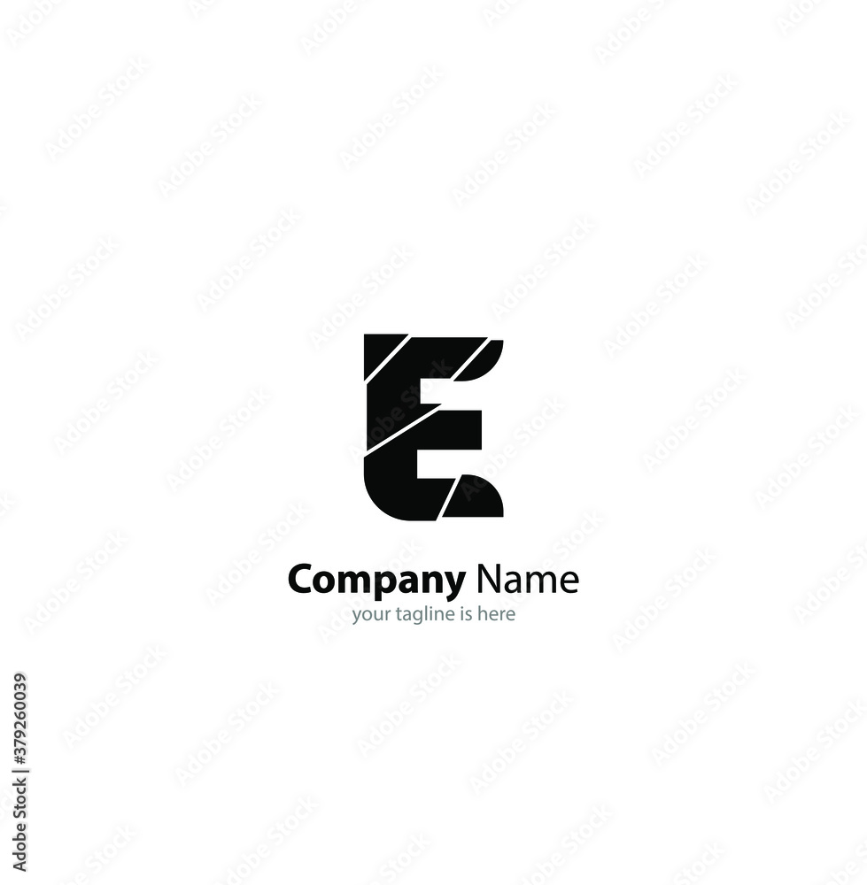the simple modern logo of letter e with white background Stock Vector ...