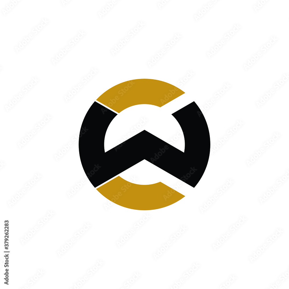 Letter CW circle logo design vector Stock Vector | Adobe Stock
