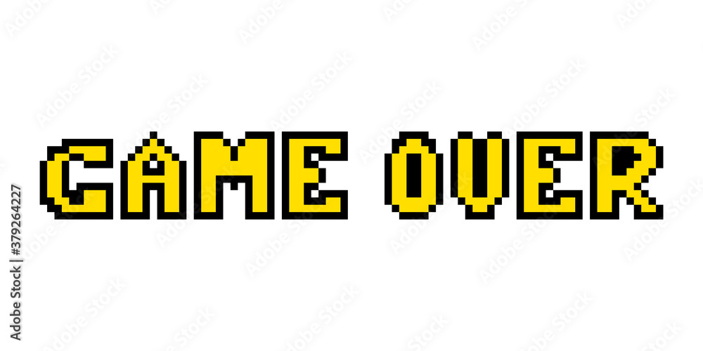 Pixel inscription "Game over". Pixel art poster. Pixel game design ...