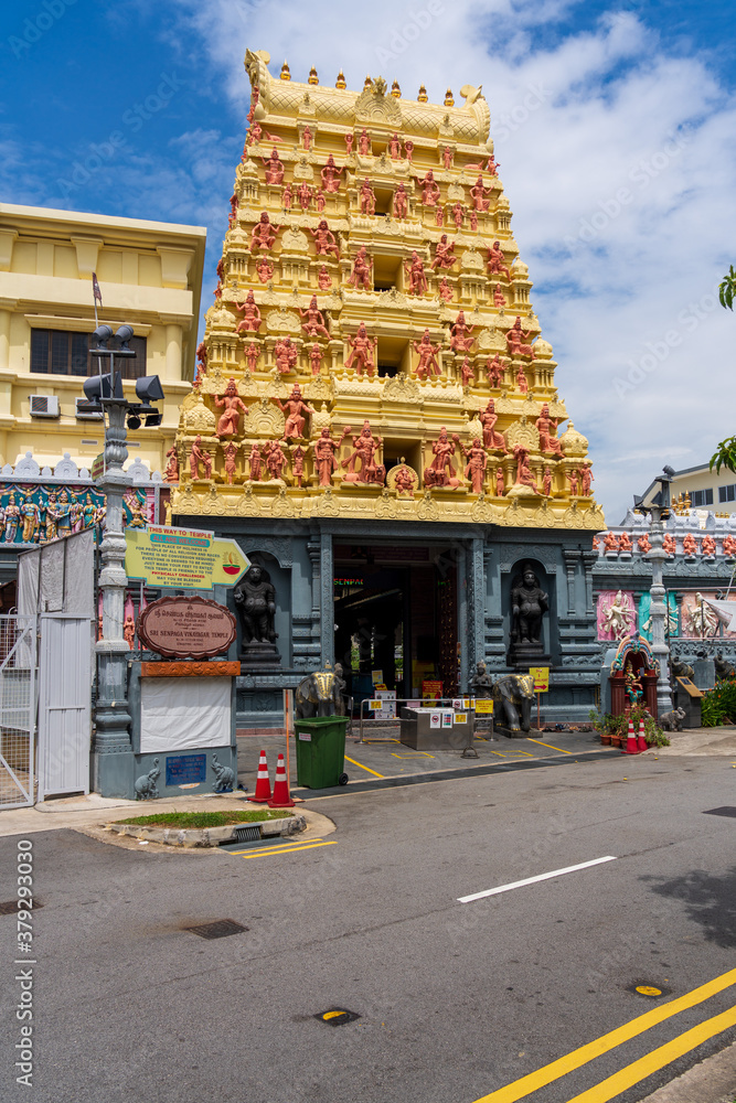 Facade of Sri Senpaga Vinayagar Temple at daytime. Stock Photo | Adobe ...