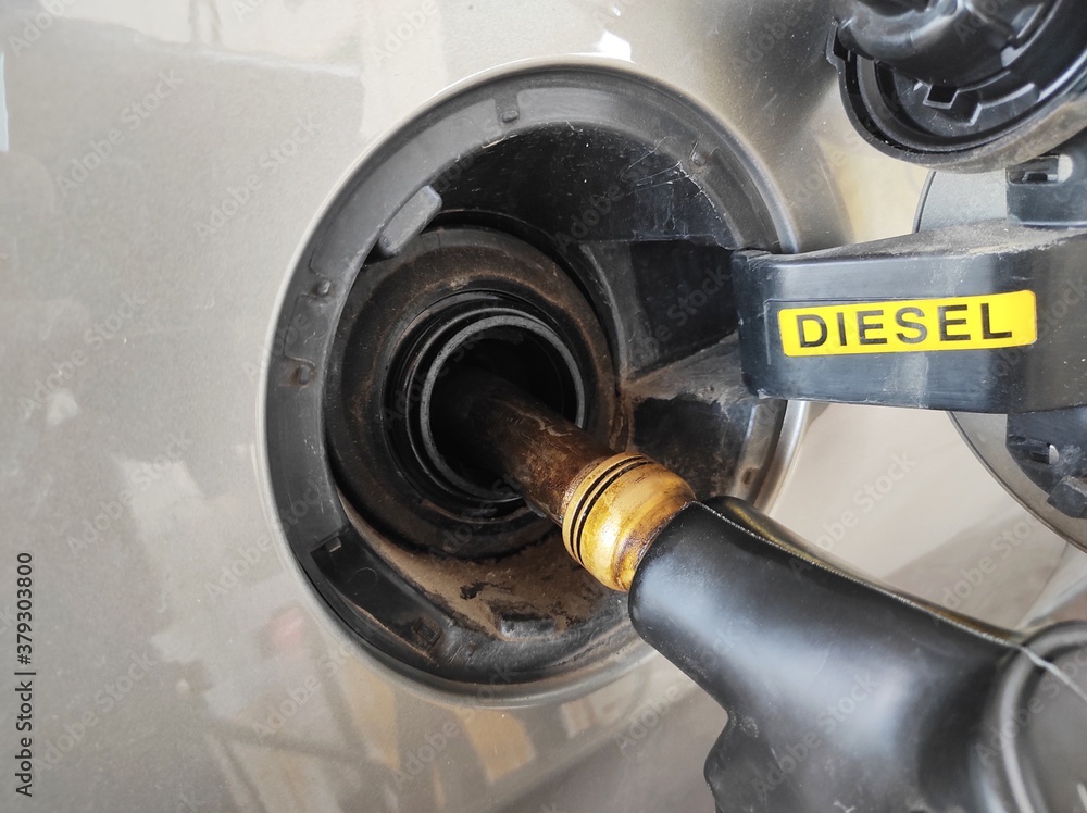 Diesel fuel tank filling Stock Photo | Adobe Stock