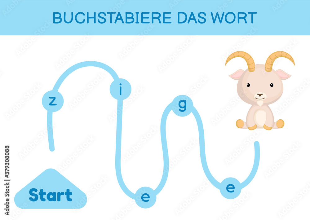 Buchstabiere das wort - Spell the word. Maze for kids. Spelling word ...