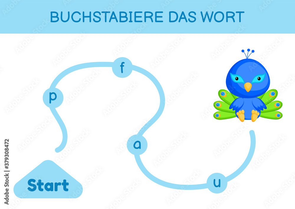 Buchstabiere das wort - Spell the word. Maze for kids. Spelling word ...