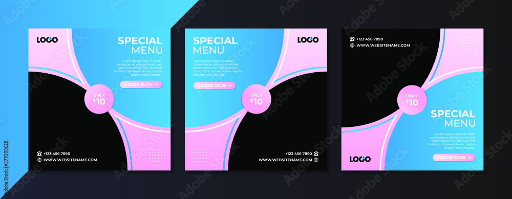 Food culinary menu banner for social media post template. Elegant sale ...