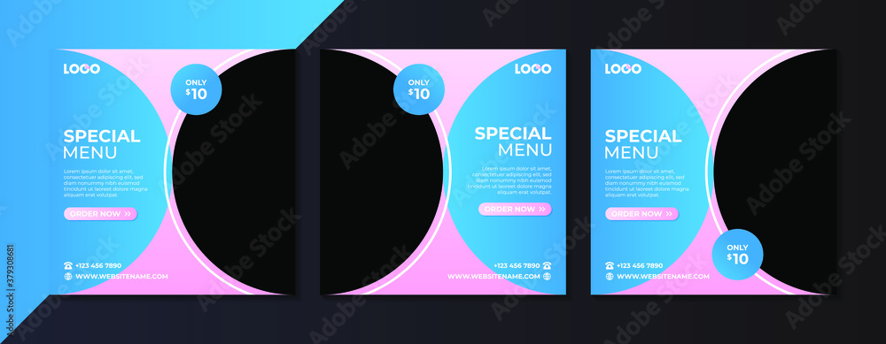 Food culinary menu banner for social media post template. Elegant sale ...