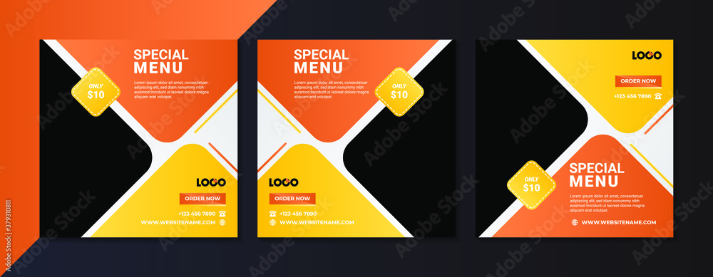 Food culinary menu banner for social media post template. Elegant sale ...