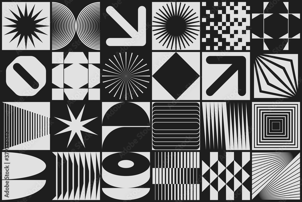 Swiss Design Abstract Geometric Pattern Graphics Stock Vector | Adobe Stock