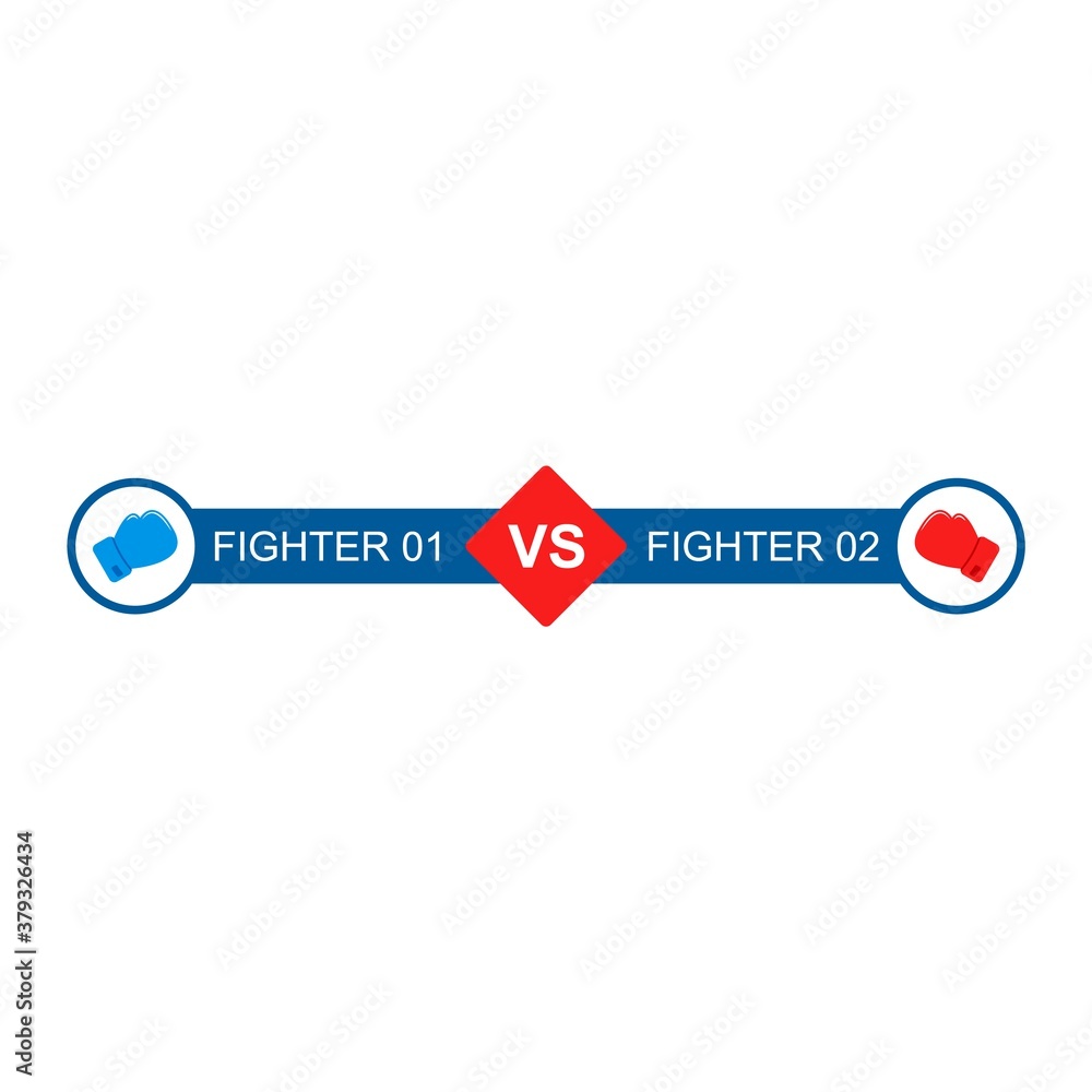 Boxing gloves fight. VS template vector. Versus Battle bar for game ...