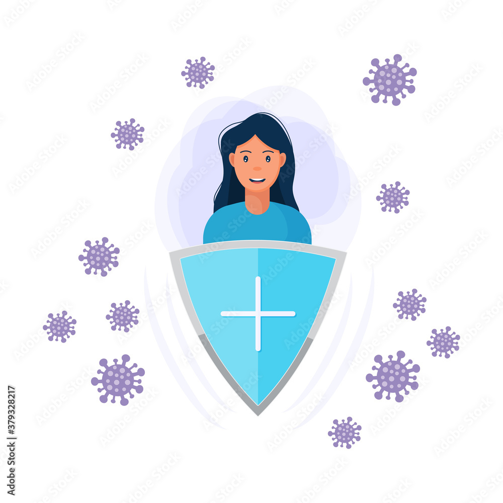 Immune system vector icon logo. Health bacteria virus protection ...