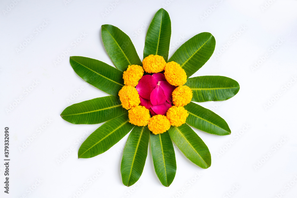 Marigold Flower rangoli Design for Diwali Festival , Indian Festival ...